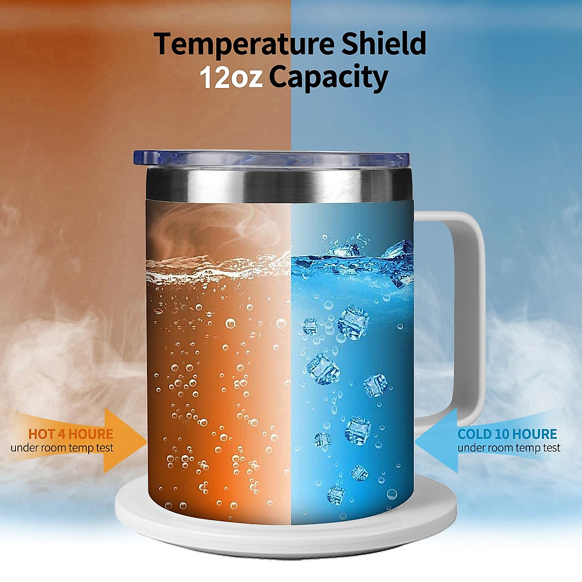 WFSJRED Get Well Gifts for Women 12 oz Insulated Mug for Coffee Mug with Leak-Resistant closeable hot lid for hot Drinks with Handle (well at)