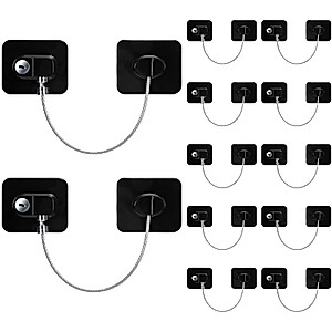12 Pack Refrigerator Lock with 12 Keys Fridge Locks Combination Adhesive Child Safety Cabinet Lock Freezer Door Lock for Kid Child Adult File Drawer Kitchen Appliance Furniture Closet (Black)