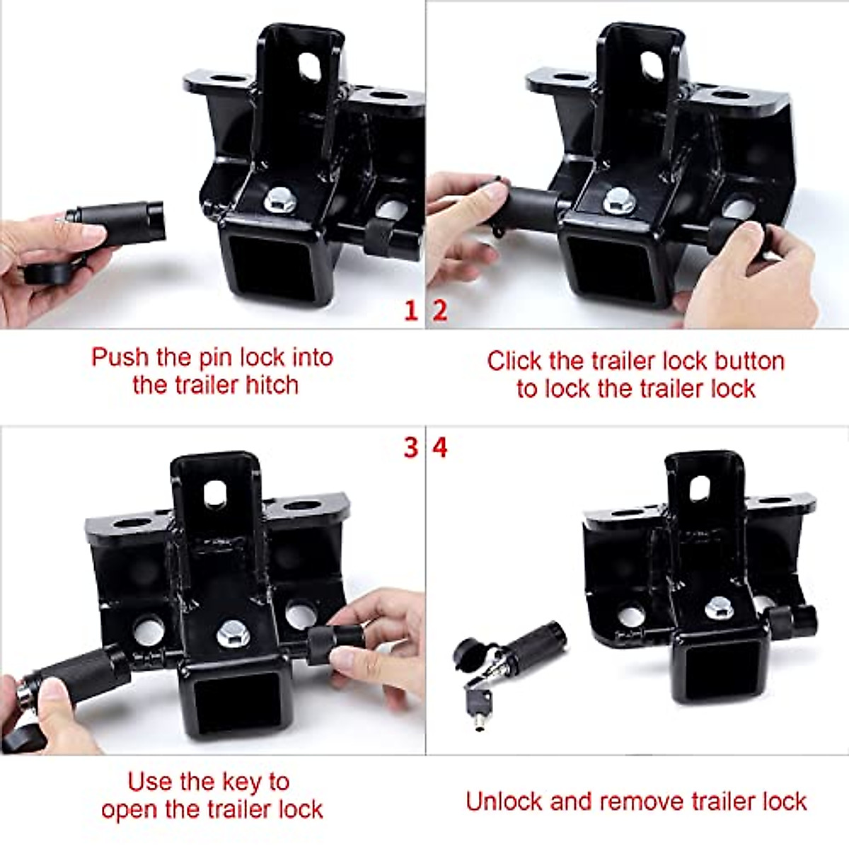 FEXON Tow Towing Trailer Hitch Receiver with Pin Lock Compatible with Land Rover LR3 2005-2009 LR4 2010-2016 Range Rover Sport 2006-2013