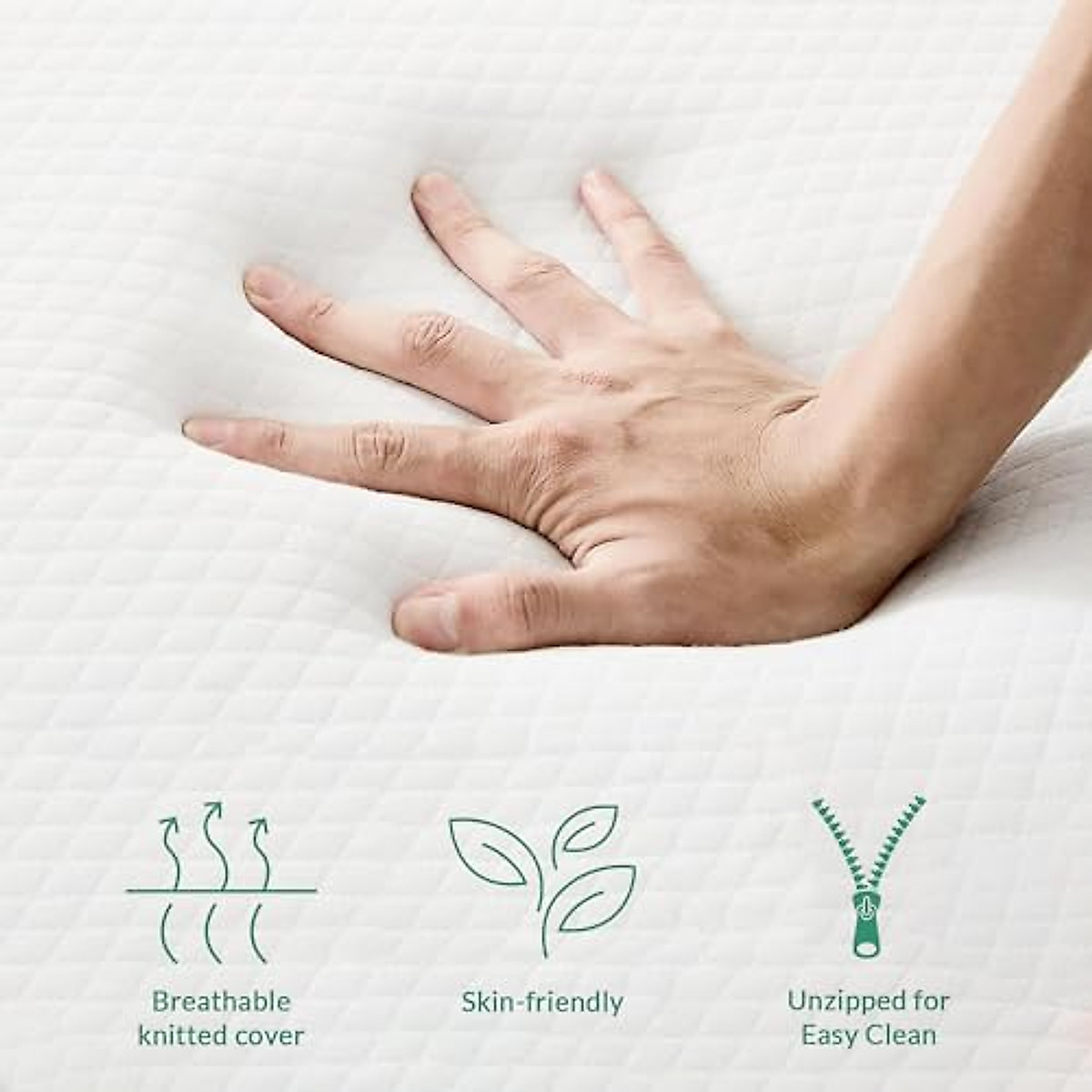 Airdown Tri-Fold Memory Foam Mattress, 5 inch Twin Folding Mattress with Washable Cover, Foldable Mattress Portable for RV Camping, Guest Mat, Easy Storage, 75"×38"×5"