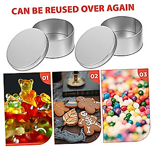 HEMOTON 2pcs Tinplate Box Christmas Crackers Mini Cake Candy Gift Wedding Candy Box Candles Tins Box Tinplate Empty Tins Cookie Tins with Lids Cookie Storage Large Cookie Tins Silver Tea