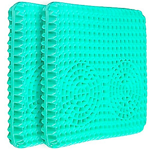 VELLE 2 Pack Gel Seat Cushion, Double Thick Honeycomb Seat Cushion for Long Sitting, Relief Sciatica Pain Cushion with Non-Slip Cover