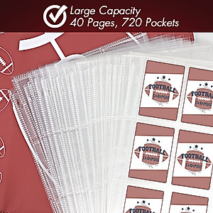 720 Pockets Football Card Binder with Sleeves fit for Baseball Cards, Trading Cards Album Cards Holder Protectors Set Fit for MTG, Yugioh, Sports, Football Card