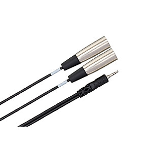 Hosa CYX-403M 3.5 mm TRS to Dual XLR3M Stereo Breakout Cable, 3 Meters Black