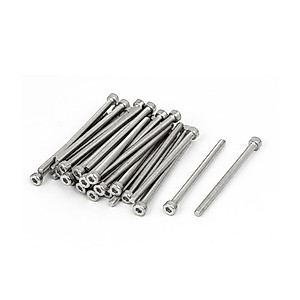 uxcell® M4x60mm Thread 304 Stainless Steel Hex Socket Head Cap Screw Bolt DIN912 35pcs