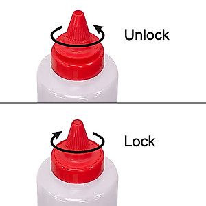 Amazing Abby 24-Ounce Plastic Squeeze Bottles (Set of 6), Reusable Condiment Bottles, BFA-Free, Dishwasher-Safe, Perfect for Ketchup, Mustard, Mayonnaise, Sauces, Condiments, Dressings, and More