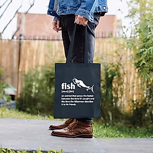 Give the Angler in Your Life the Perfect Gift Fish Definition Gifts Black Multicolor Canvas Tote Bag