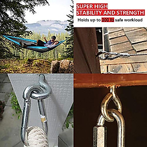 EUCARLOS 5” Screw Eyes, 4 Pack Metal Eye Hooks Lag Thread Eye Bolt, Hammock Hooks Heavy Duty for Tie-Downs, Lifting and Securing Cables Wires