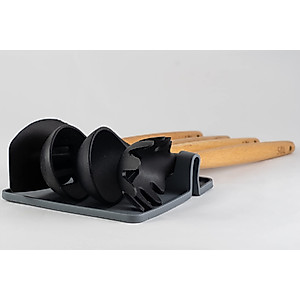SOL - Silicone Utensil Rest with Drip Pad for Multiple Utensils, Heat-Resistant, BPA-Free Spoon Rest & Spoon Holder for Stove Top, Kitchen Utensil Holder for Spoons, Ladles, Tongs & More - by Sol