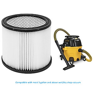WOCASE 90304 True HEPA Cartridge Filter Replacement, Compatible with Shop-Vac 90304, 90350, 90333, 903-04-00, 9030400,90585, 5 Gallon Up Wet/Dry Vacuum Cleaners