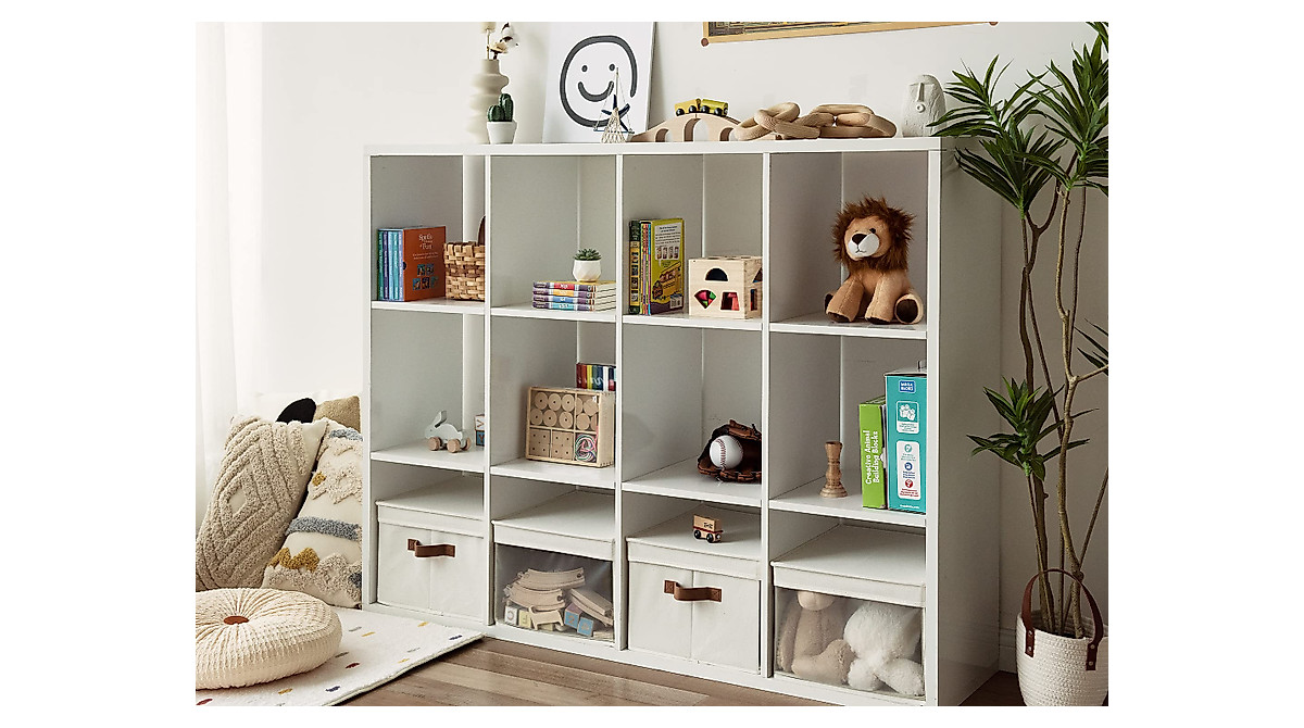 StorageWorks Beige Storage Bins - 4-Pack with Lids