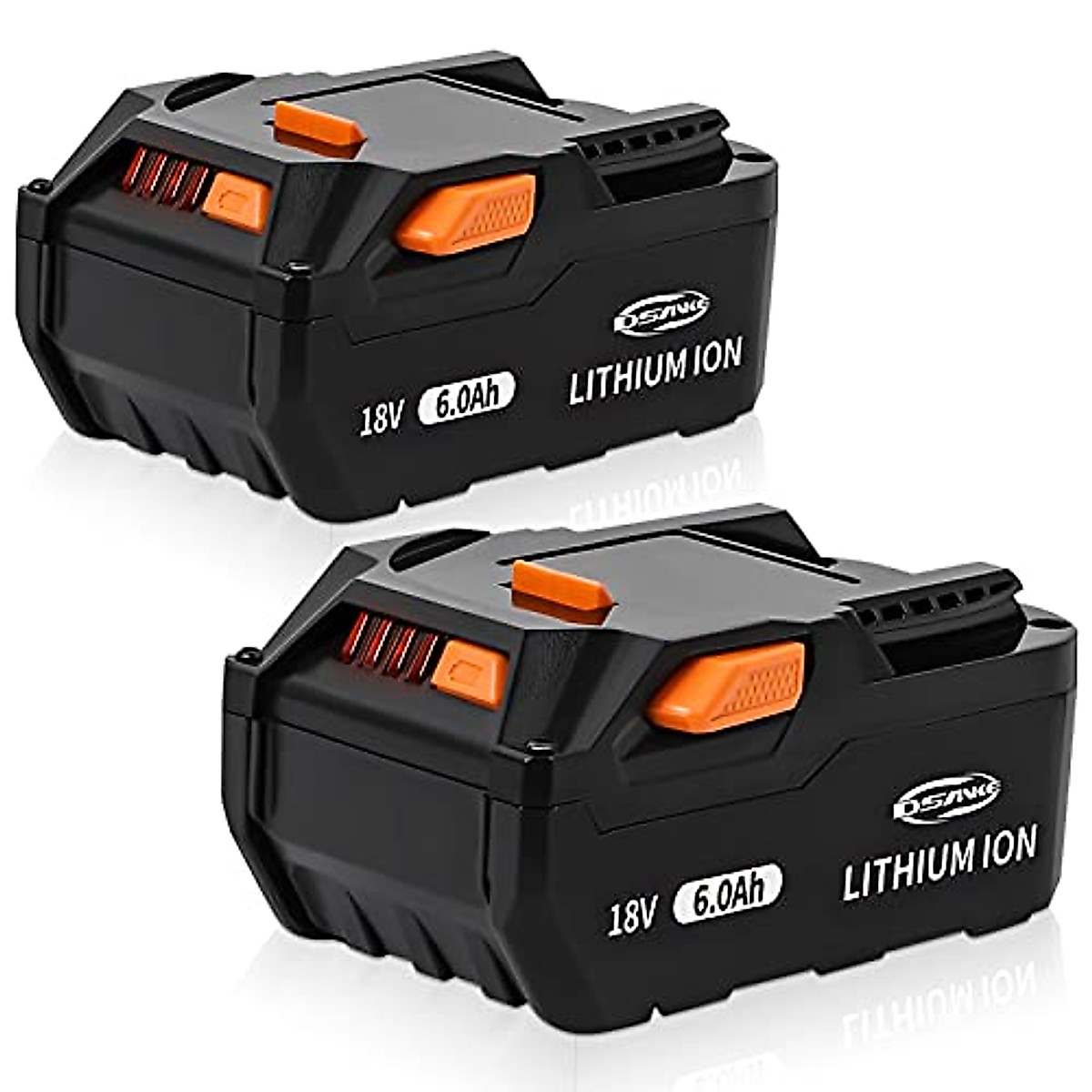 2Pack DSANKE R840085 18V 6.0Ah Lithium Ion Battery Replacement for RIDGID 18V Battery R840087 R840083 R840084 R840086 AC840085 AC840087P