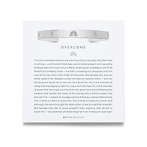 Bryan Anthonys Overcome Engraved Cuff, Fine Silver Bracelets for Women, Adjustable