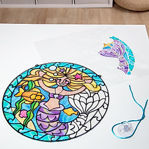 Melissa & Doug Stained Glass Made Easy Activity Kit: Mermaids - 140+ Stickers