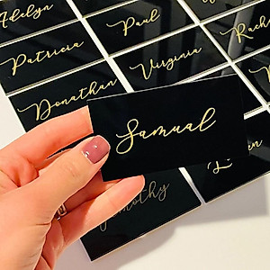 50Pcs Black Acrylic Table Place Card for Wedding DIY Table Seating Cards Wedding Supplies Decoration