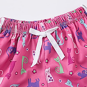 Ikevan Baby Running Short Pants 2 to 8 Years Toddler Boys Girls Cartoon Floral Printed Sport Shorts Kids (Hot Pink, 7 Year)