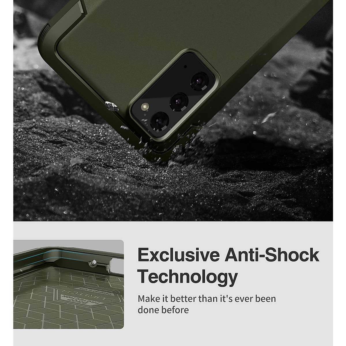 SURITCH for Samsung Galaxy Note 20 Case (Only) 6.7-inch, [2 Front Frames][Built-in Screen Protector] Full Body Protective Rugged Heavy Duty Shockproof Phone Cover -(Green)