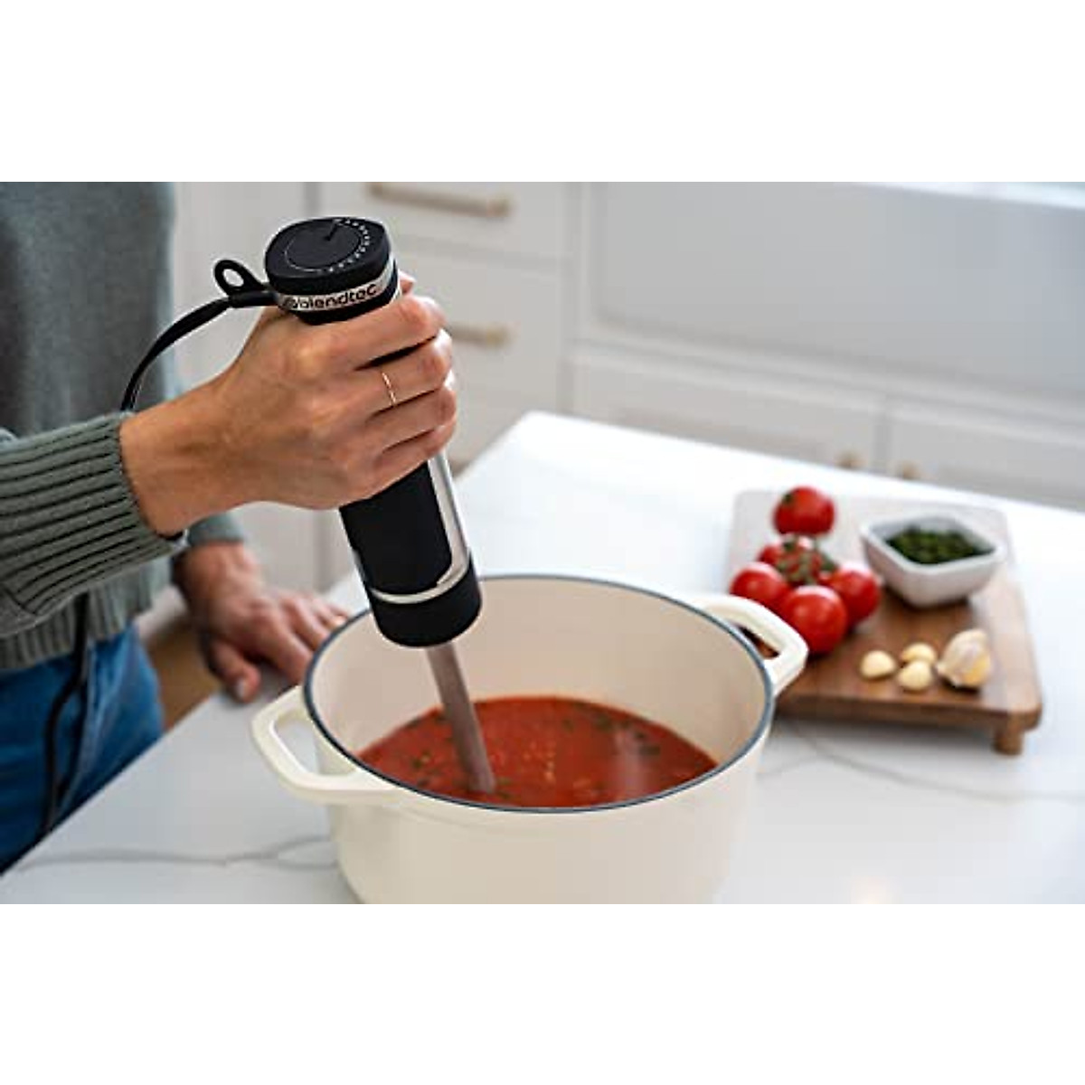 Blendtec Immersion Blender - Handheld Stick Blender, Whisk, and Food Processor - Includes 3 Attachments, 20 oz BPA-Free Jar, and Storage Tray - Stainless Steel