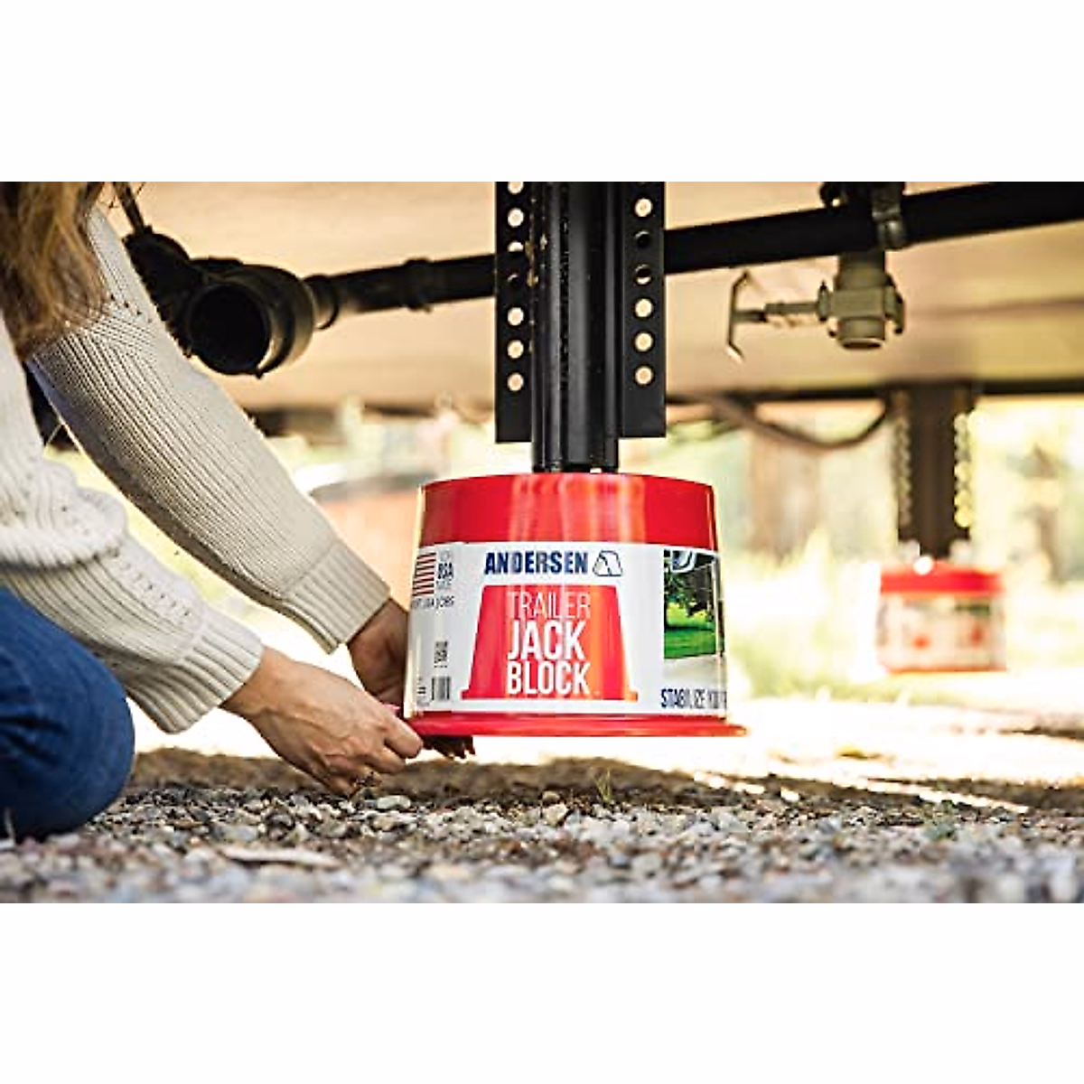 ANDERSEN HITCHES | RV Accessories and Supplies | Trailer Jack Blocks 2-Pack w/ Magnets | Leveling Stabilizers Jackstands Quickjack | 3608