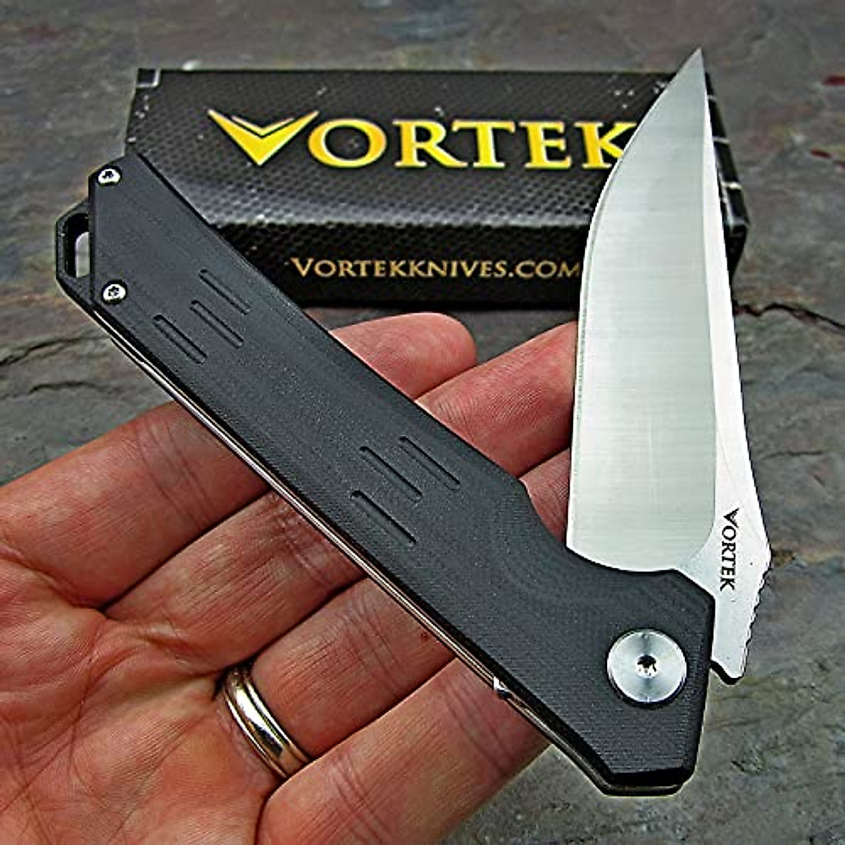 VORTEK FullTILT EDC Folding Pocket Knife: Everyday Carry, 8Cr13MoV Blade, Ball Bearing Pivot, Liner Lock, Fast Smooth Tough Reliable