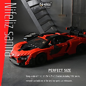 Nifeliz Super car Sanna MOC Building Blocks and Construction Toy, Adult Collectible Cars Set to Build, 1:12 Scale Sports Car Model (1182 Pcs)