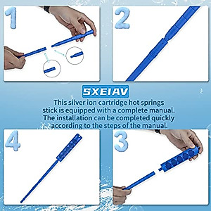 Spa Mineral Sticks Parts Cartridge Sticks for Hot Tub Filter Cartridge, Replacement Spa in-Filter Mineral Sticks Parts with Mineral Particles, Natuer 2 Stick for hot tub Chemicals (4 Pcs, Blue)