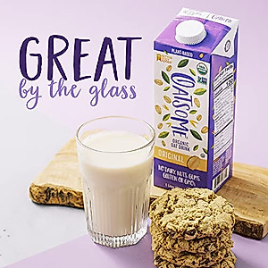 Oatsome Organic Oat Milk, 1-Liter Cartons, 6 Count, Regular, 202.86 Fl Oz