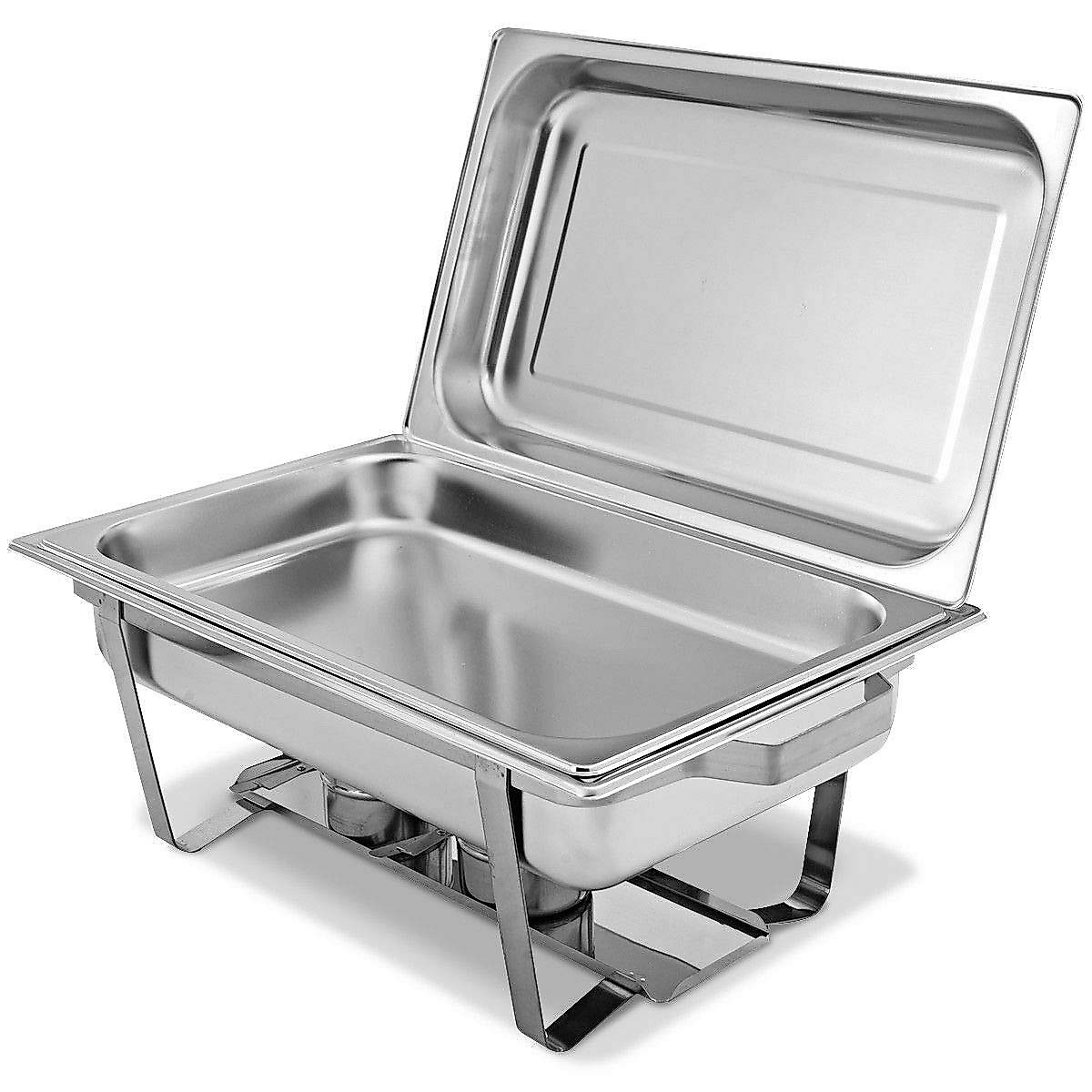 MAREEYA SHOP 2 Packs Chafing Dish 9 Quart Stainless Steel Rectangular Chafer Full Size Buffet