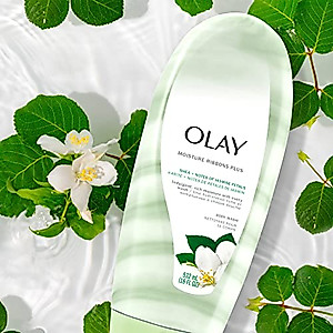 Olay Moisture Ribbons Body Wash with Shea and Notes of Jasmine Petals, 18 fl oz, (Pack of 4)