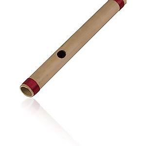 17 Inch Authentic Indian Wooden Bamboo Flute in 'A' Key Fipple Woodwind Musical Instrument Recorder Traditional Bansuri Handcrafted Novelty Decoratives & Collectibles