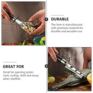 DOITOOL Fish Scaler Brush Oyster Shucker Set Oyster Shucking Seafood Skin Cleaning Brush Scraper Kitchen Shucking Tools