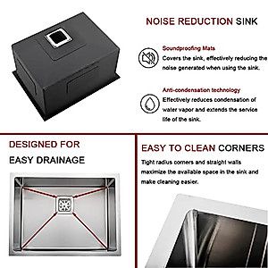 23 Inch Undermount Utility Sink Stainless Steel - Abironl 23×18×12 Undermount Laundry Room Sink 12 Inch Deep Undermount Kitchen Sink 16 Gauge Single Bowl Laundry Sink Outdoor Utility Sink