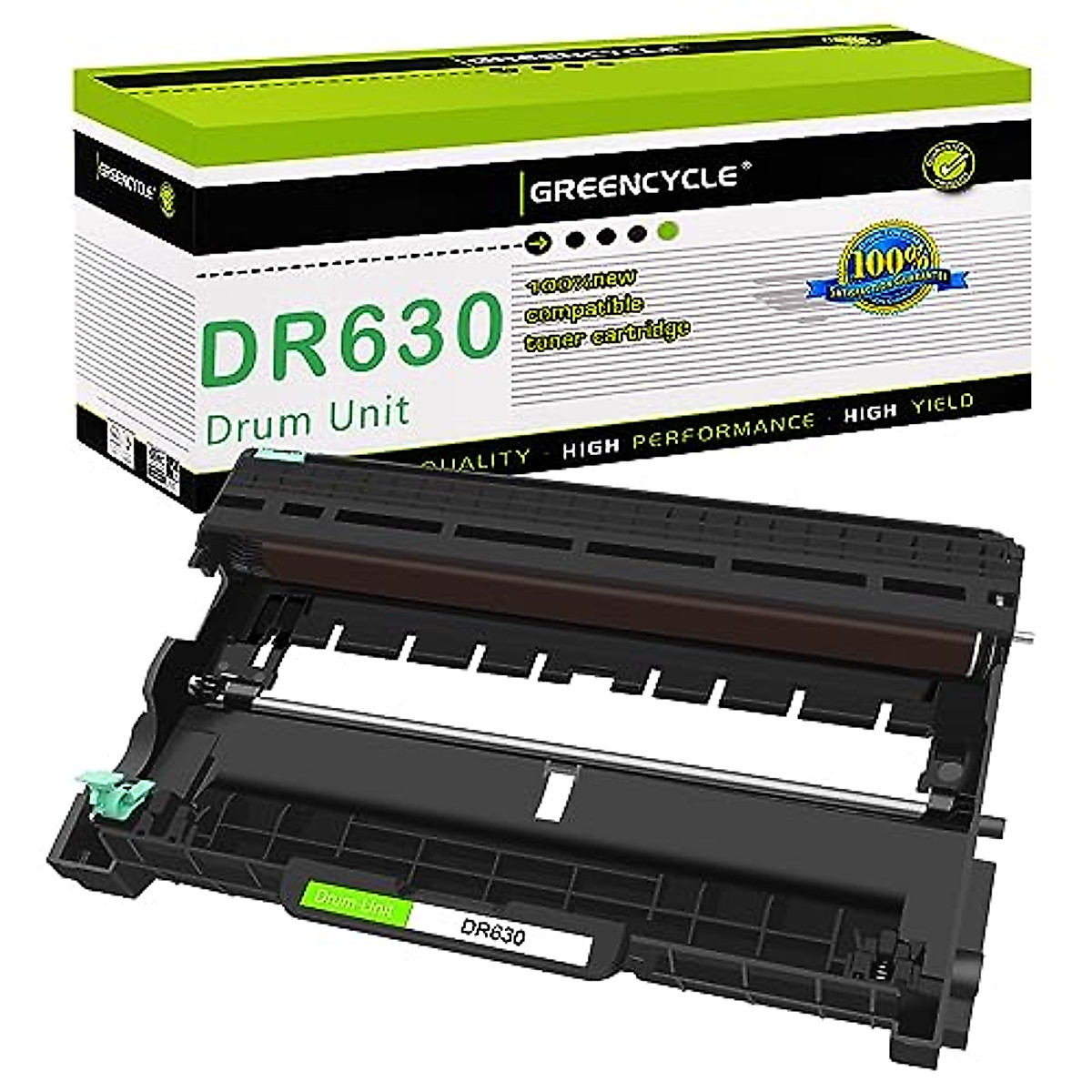 greencycle 1 Pack DR630 DR-630 Black Drum Unit Replacement Compatible for Brother HL-L2300D DCP-L2520DW DCP-L2540DW HL-L2360DW HL-L2380DW MFC-L2700DW MFC-L2740DW Laser Printer（Without Toner）