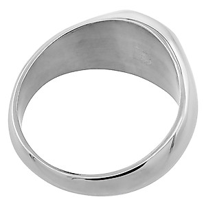Surgical Stainless Steel Small Signet Ring for Women Solid Back Flawless Finish 3/8 inch round, size 9