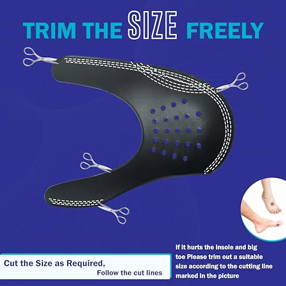 2 Pairs Crease Protectors for Air Force 1 Shoes, Jordan 1, Dunk Low – Sneaker Crease Guard, Anti Crease for Men (US Size 8-12, Black + White)