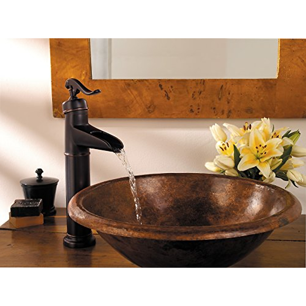 Pfister LFM40YP0Y LF-M40-YP0Y Ashfield Single Control Vessel Bathroom Faucet in Tuscan Bronze, 1.2gpm