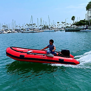 Seangles Inflatable Dinghy Boat with Aluminum Floor and Aluminum Transom - Inflatable Boat for Adults Heavy Duty - USCG Approved