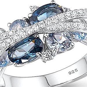 Finger Rings, Knuckle Stacking Rings,Trendy Statement Rings,Women Ring X Shape Cubic Zirconia Jewelry Vintage Bright Luster Ring,Jewelry Gifts for Women&Girl in Valentine's Day, Anniversary, Wedding-Silver US 7