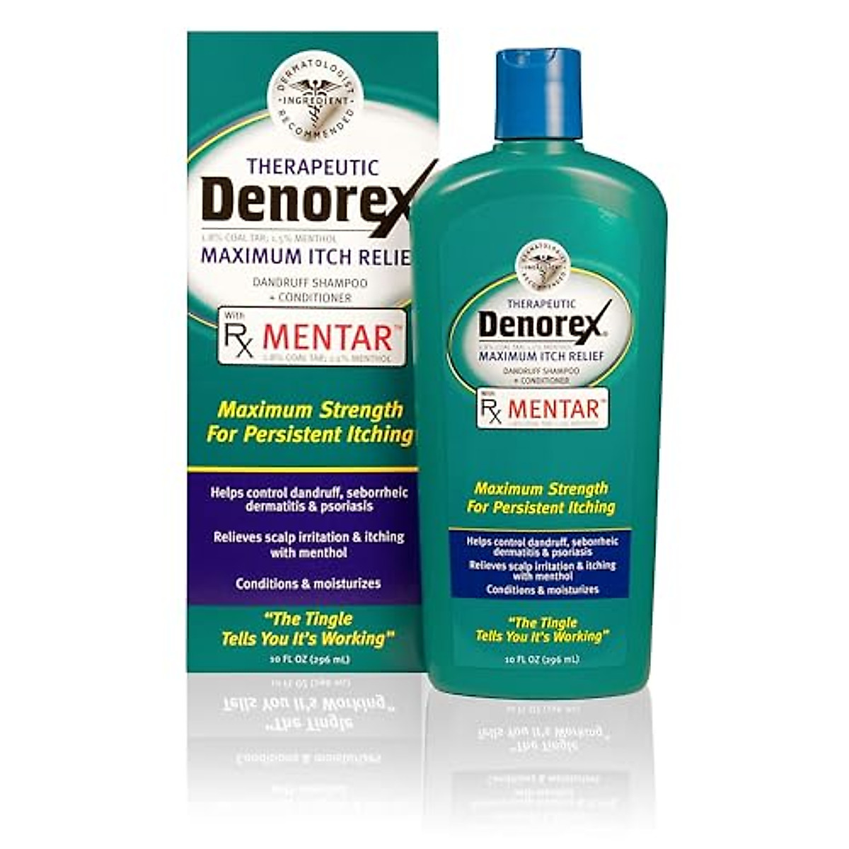 Denorex Therapeutic Dandruff Shampoo + Conditioner Kit, Maximum Itch Relief 10 oz Each (Pack of 2)