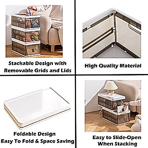 Montex 2 Pack Wardrobe Clothes Organizer Acrylic Stackable Cloth Storage Organizer 9 Grids Pull Out Drawer