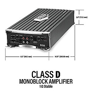 BOSS Audio Systems AR4000D Class D Car Amplifier - 4000 Watts, 1 Ohm Stable, Digital, Monoblock, Mosfet Power Supply, Great for Car Subwoofers