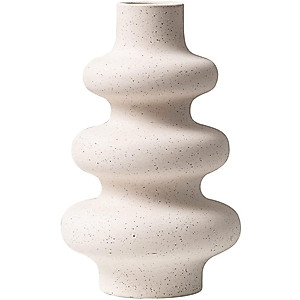 Camisin Ceramic Vase Beige Plant Pot Home Decor Flower Arrangement Garden Living Room Office Desktop Decoration Crafts