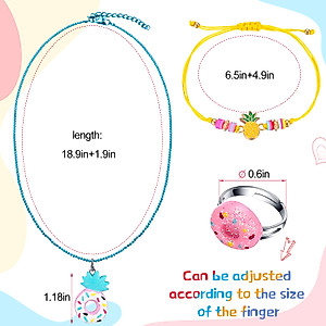 24 Pcs Little Girl Jewelry Set Kids Unicorn Necklace Cute Woven Bracelet Ring for Girls Pretend Dress up Party Favor (Cute Style)