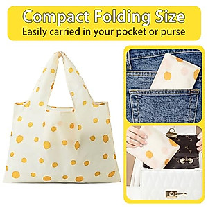 FELIZROCA 4 Pack Reusable Grocery Bags Recycle Foldable Shopping Bag Multicolor Washable Kitchen Grocery Bag Lightweight (Pattern A)