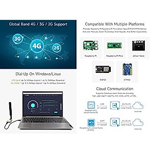 Waveshare SIM7600G-H 4G Communication Module, Compatible with Raspberry Pi 5/4B/3B/Zero/Zero W/Zero 2W/Pico/Pico W/Pico WH, Multi-Band Support, 4G/3G/2G, with GNSS Positioning-Standard Version