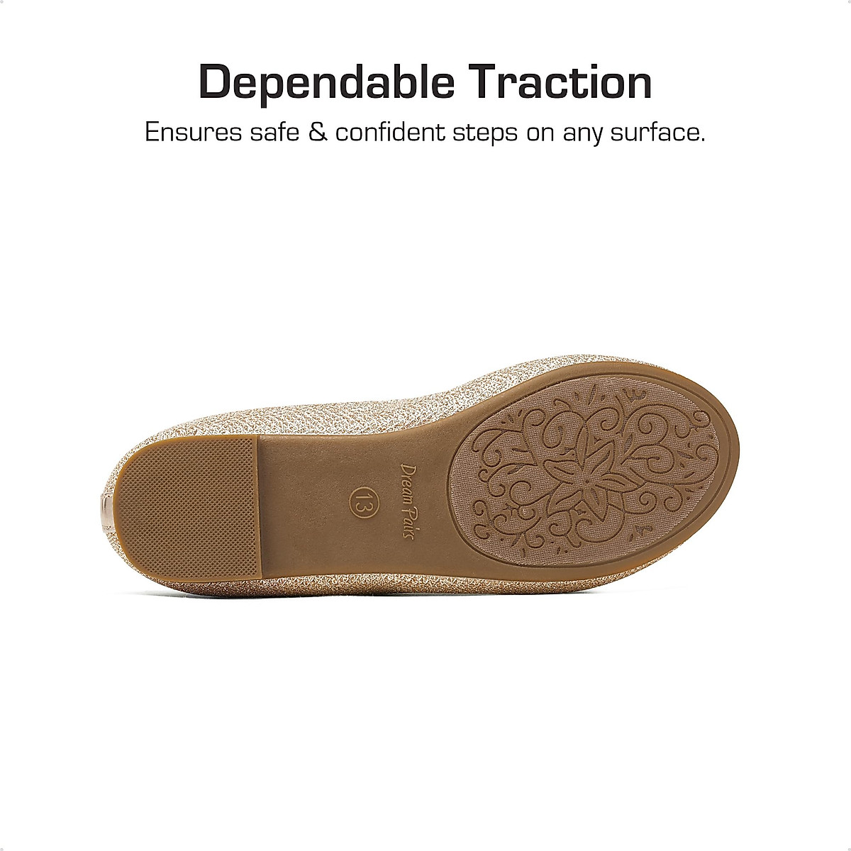 DREAM PAIRS Girls Dress Shoes Girl's Ballerina Flat Ankle Strap Ballet Flats for Toddler/Little Kid/Big Kid,Size 2 Little Kid,Gold/Glitter,Sole-FINA-K