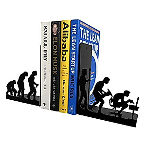 HeavenlyKraft Human Evolution Decor Decorative BOOKENDS Metal BOOKENDS for Shelves Office BOOKENDS Book Stopper for Heavy Books BOOKENDS Metal Library BOOKENDS Book Ends Book Holder