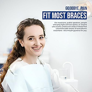 Comfort Cover Braces Guard/Lip and Mouth Protector - Snap on Cover Strip for Braces - Orthodontic/Dental Quality (Clear)