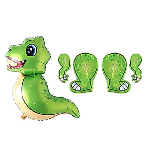 Self standing Dinosaur Tyrannosaurus Animal Balloons for Birthday Party Baby Shower Decoration Kit Inflatable Party Supplies Decorations Gift Kids and Adults (Green)