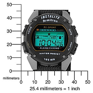 Armitron Sport Men's 406623 Chronograph Round Gray and Black Nylon Strap Digital Watch